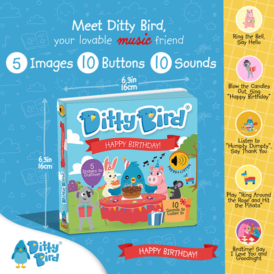 Ditty Bird Libros Libro Interactivo Musical Happy Birthday DI011