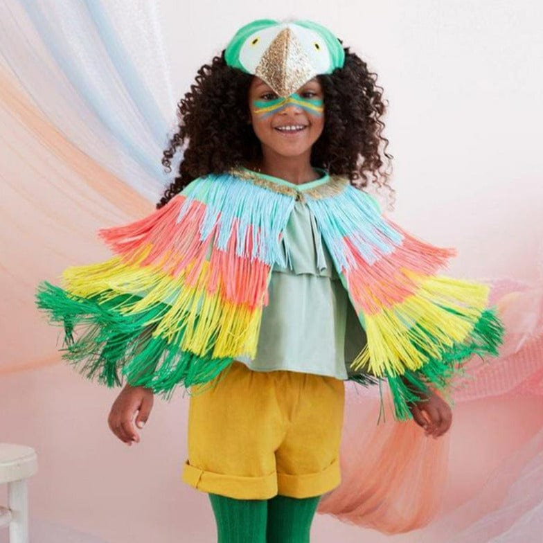 Meri Meri Juegos de roles Disfraz Capa y Máscara - Loro Multicolor 204832